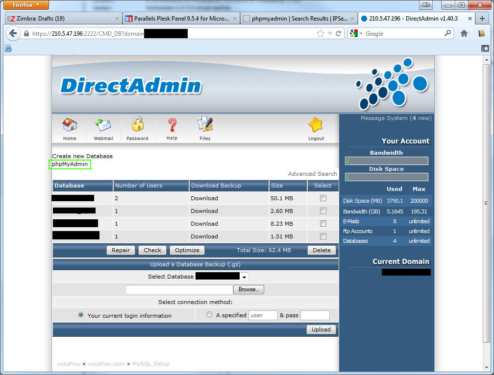 How To Start PhpMyAdmin On DirectAdmin Control Panel