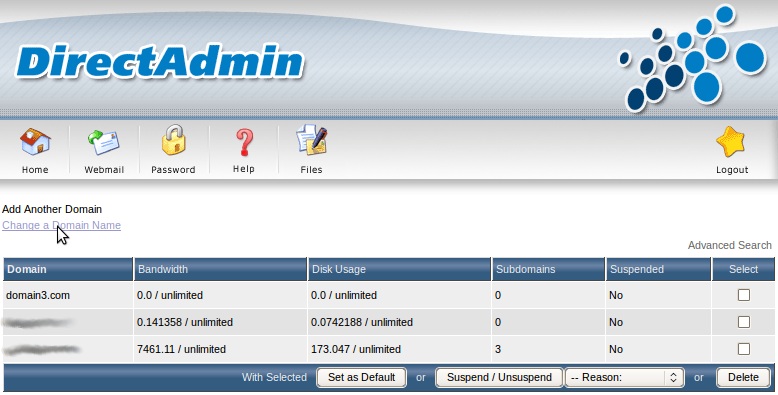 How to rename a domain in DirectAdmin - IPSERVERONE