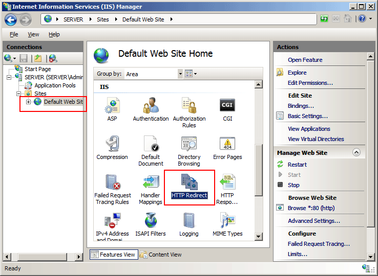 How To Add HTTP Redirect Rule To A Website Using IIS IPSERVERONE