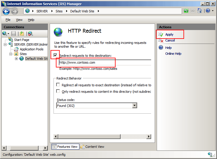 How To Add Redirect Rule To A Website Using Iis Ipserverone 3503
