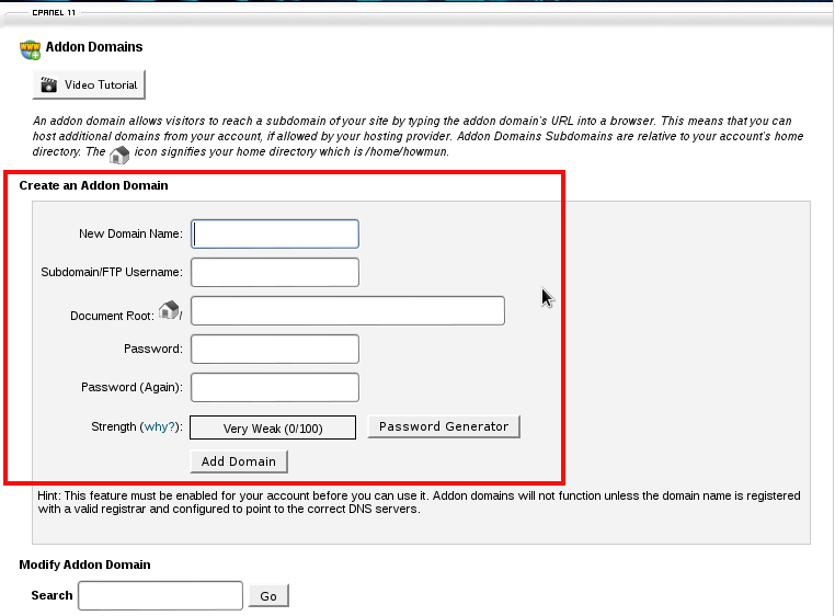 How to add new domain in cPanel - IPSERVERONE