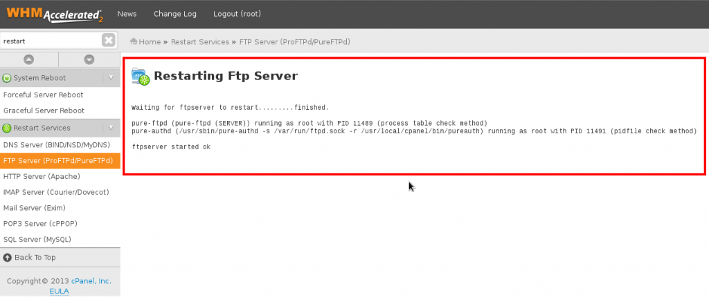 How To Restart Services In WHM cPanel – IPSERVERONE