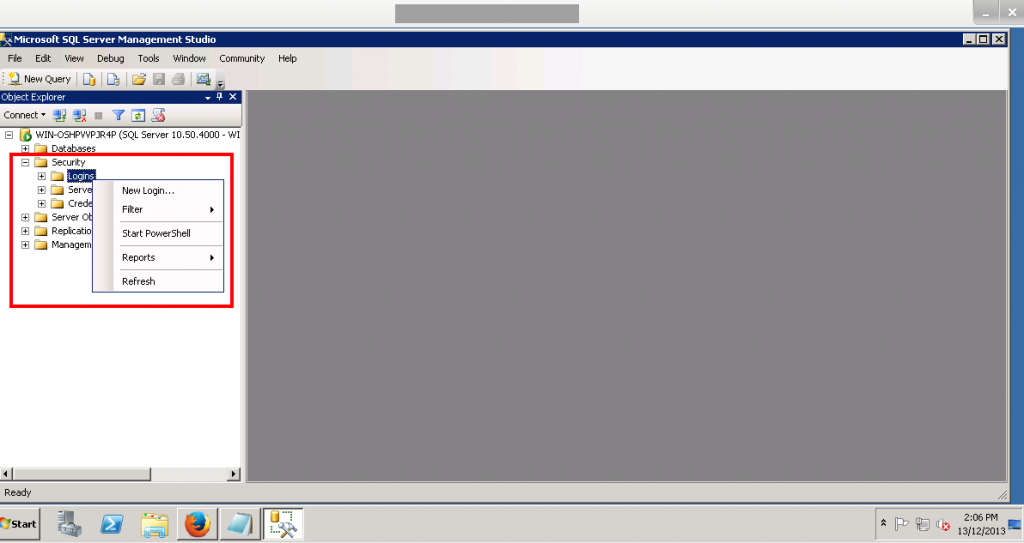 How To Create A New Database With User Login In Mssql Server Management