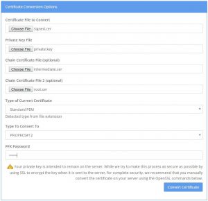 How to convert SSL certificate from .pem format to PKCS#12 (.pfx ...