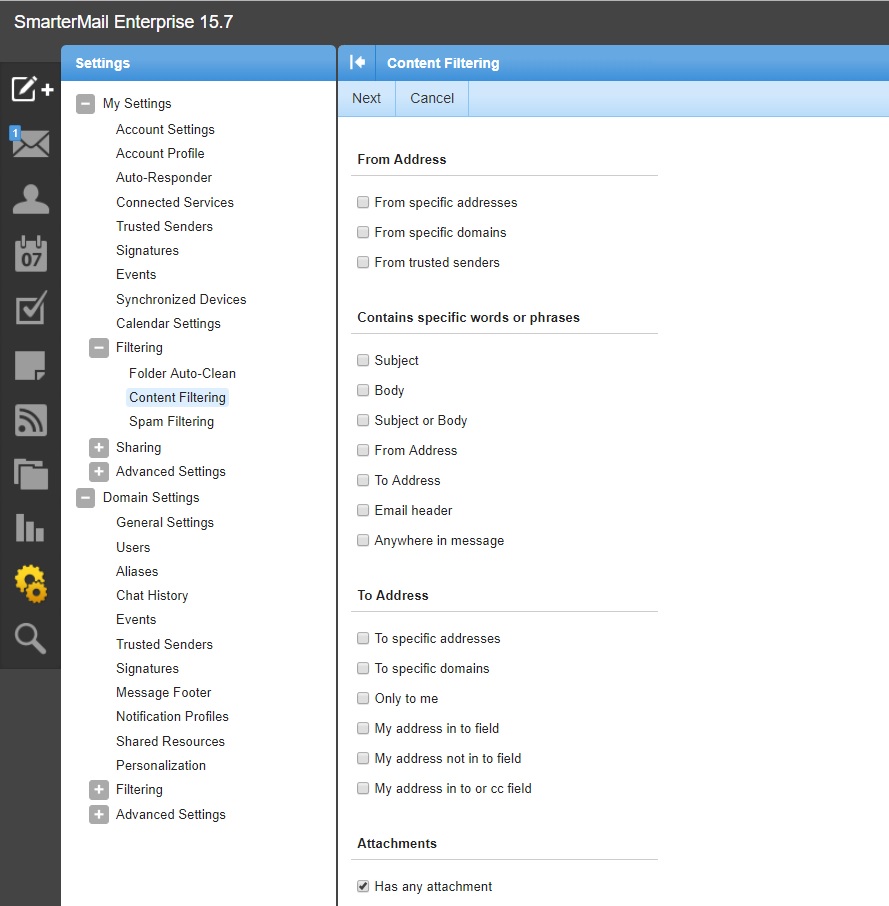 Smartermail 15 content filtering auto moved specific email type to a ...