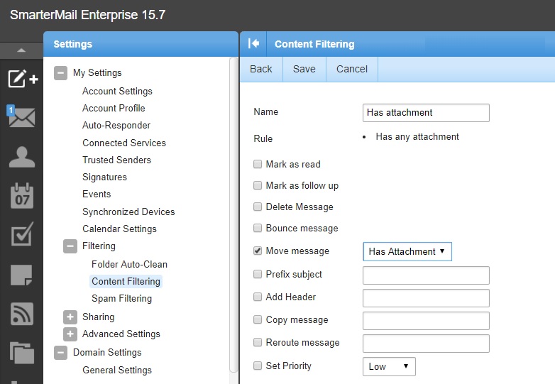 Smartermail 15 content filtering auto moved specific email type to a folder - IPSERVERONE