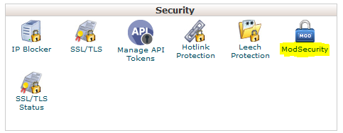 Enable/Disable ModSecurity in cPanel - IPSERVERONE