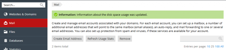 How to check Mailbox size remaining (user-level) in Plesk? – IPSERVERONE