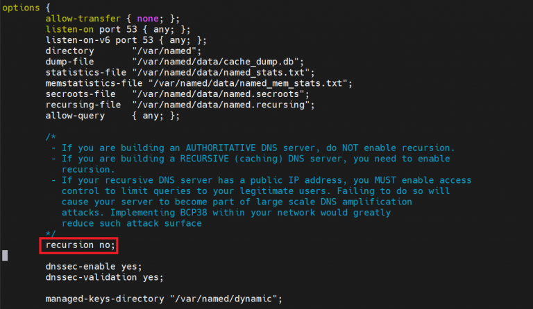 Disable DNS Recursion In Linux - IPSERVERONE