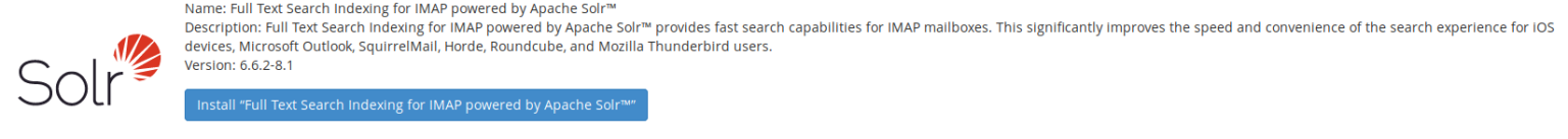 cPanel Solr dovecot service - IPSERVERONE