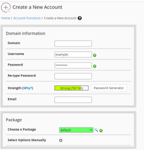How to create a new user account in WHM (cPanel) - IPSERVERONE