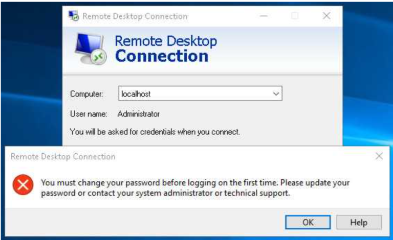 How to fix "User Must Change Password" error when connecting via RDP ...