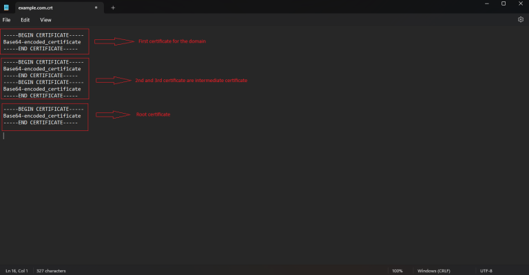 How to concatenate multiple certificate files into one bundled chain file for LBaaS - IPSERVERONE