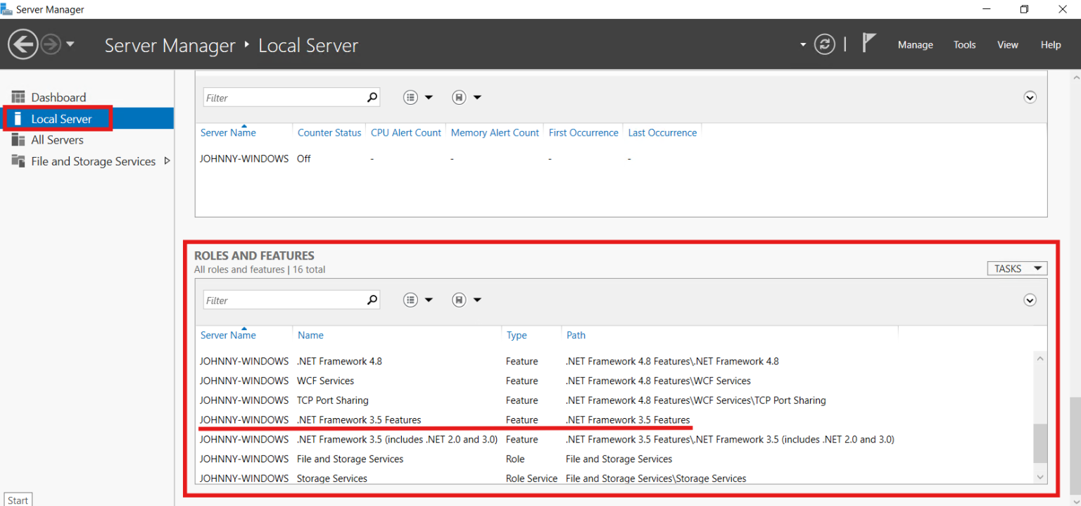 How to enable .NET Framework 3.5 using Server Manager in Windows Server ...