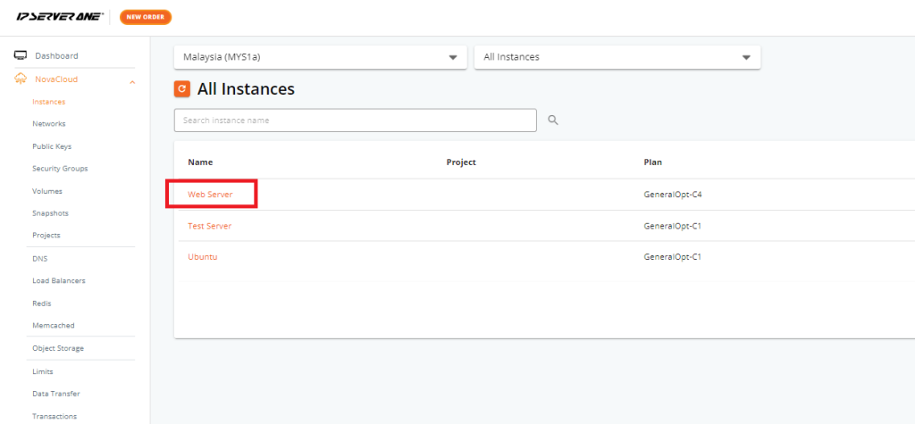 How to view server usage for Cloud Instances in Portal - IPSERVERONE
