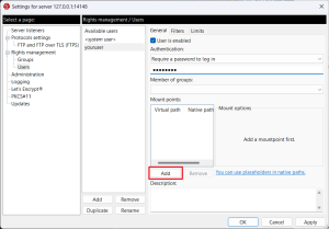 How to add a new user with folder access in FileZilla Server - IPSERVERONE