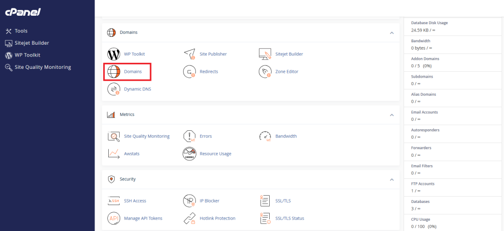 How to add a new domain in cPanel - IPSERVERONE