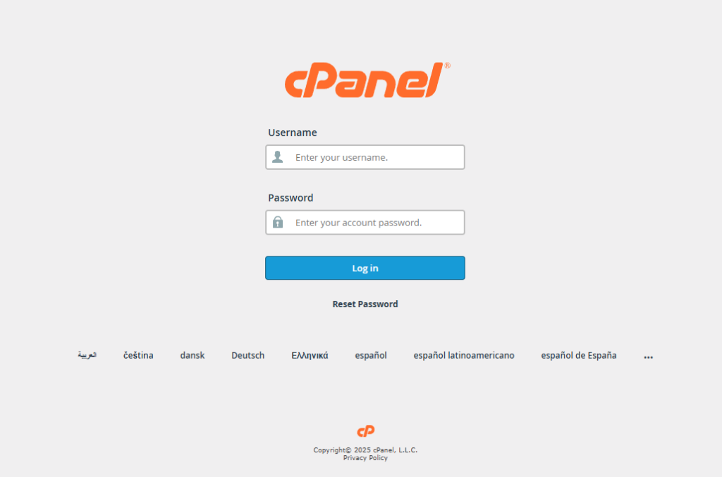 How to reset password for cPanel account via cPanel Login Page - IPSERVERONE