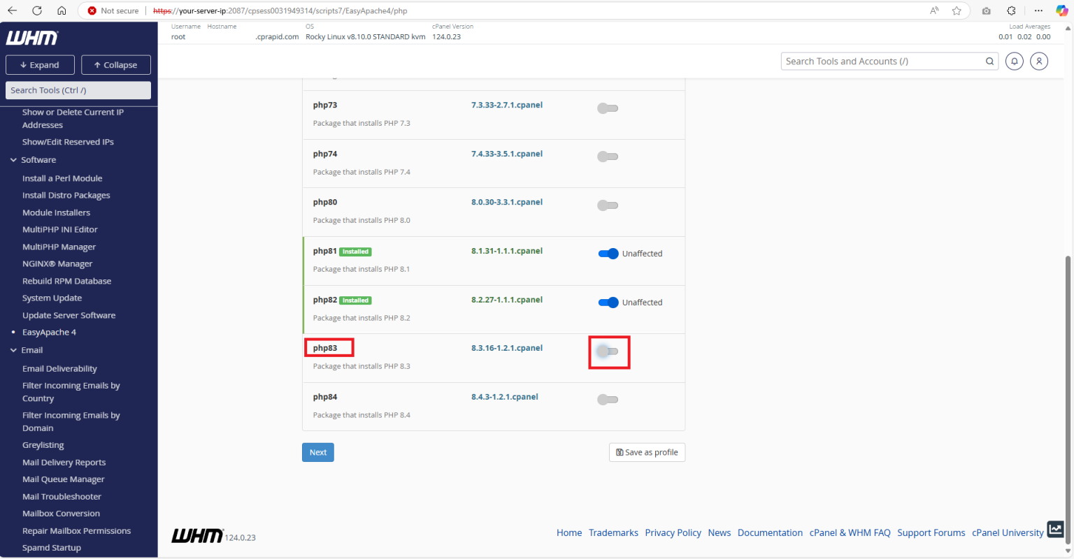 How To Install A New Php Version In Whm Cpanel Ipserverone