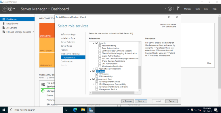 Set up FTP in Internet Information Services (IIS) on Windows Server - IPSERVERONE