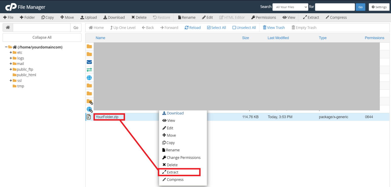 How to upload file using cPanel file manager - IPSERVERONE
