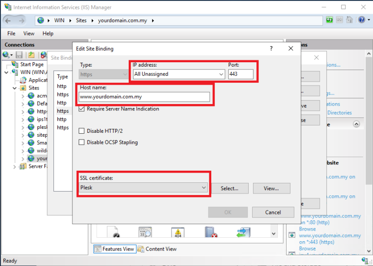 Managing an existing website in IIS - IPSERVERONE