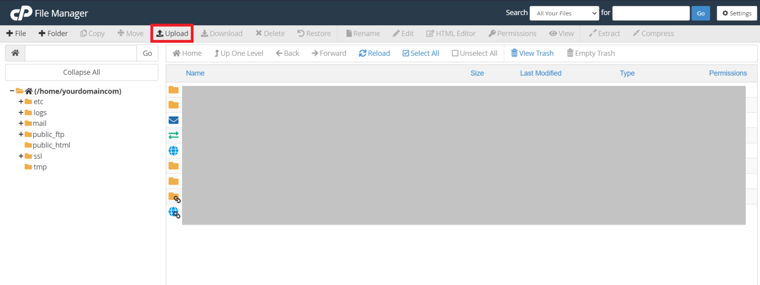 How to upload file using cPanel file manager - IPSERVERONE