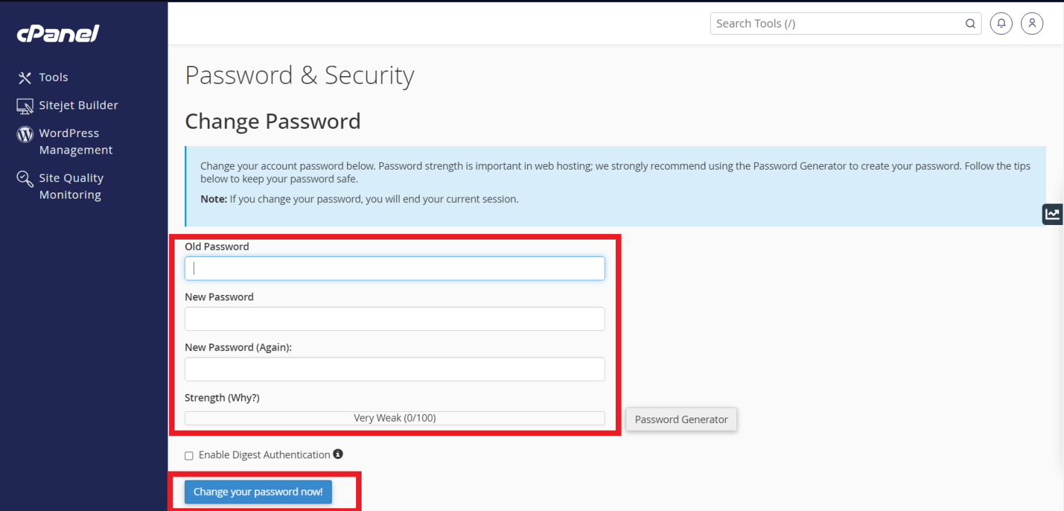 How to reset password for cPanel account via cPanel Login Page - IPSERVERONE