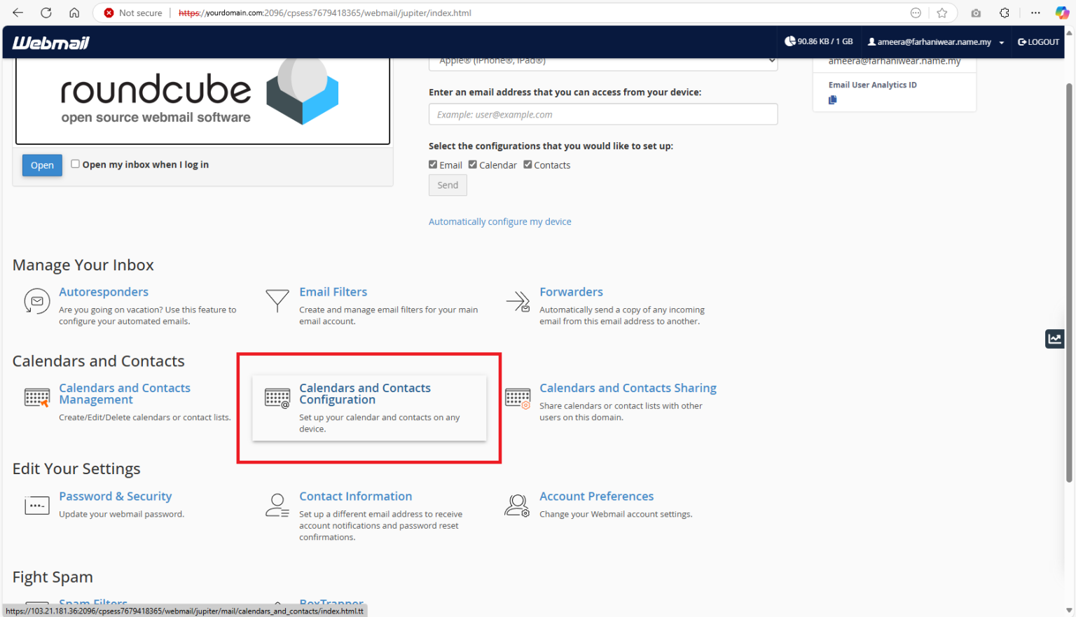 How to Sync Calendar and Contacts on Outlook by CalDAV and CardDav from cPanel - IPSERVERONE