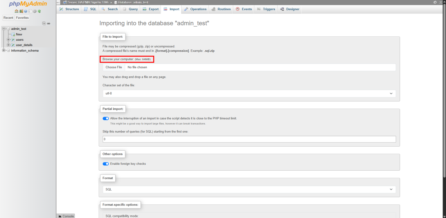How to set upload limit in phpMyAdmin - IPSERVERONE