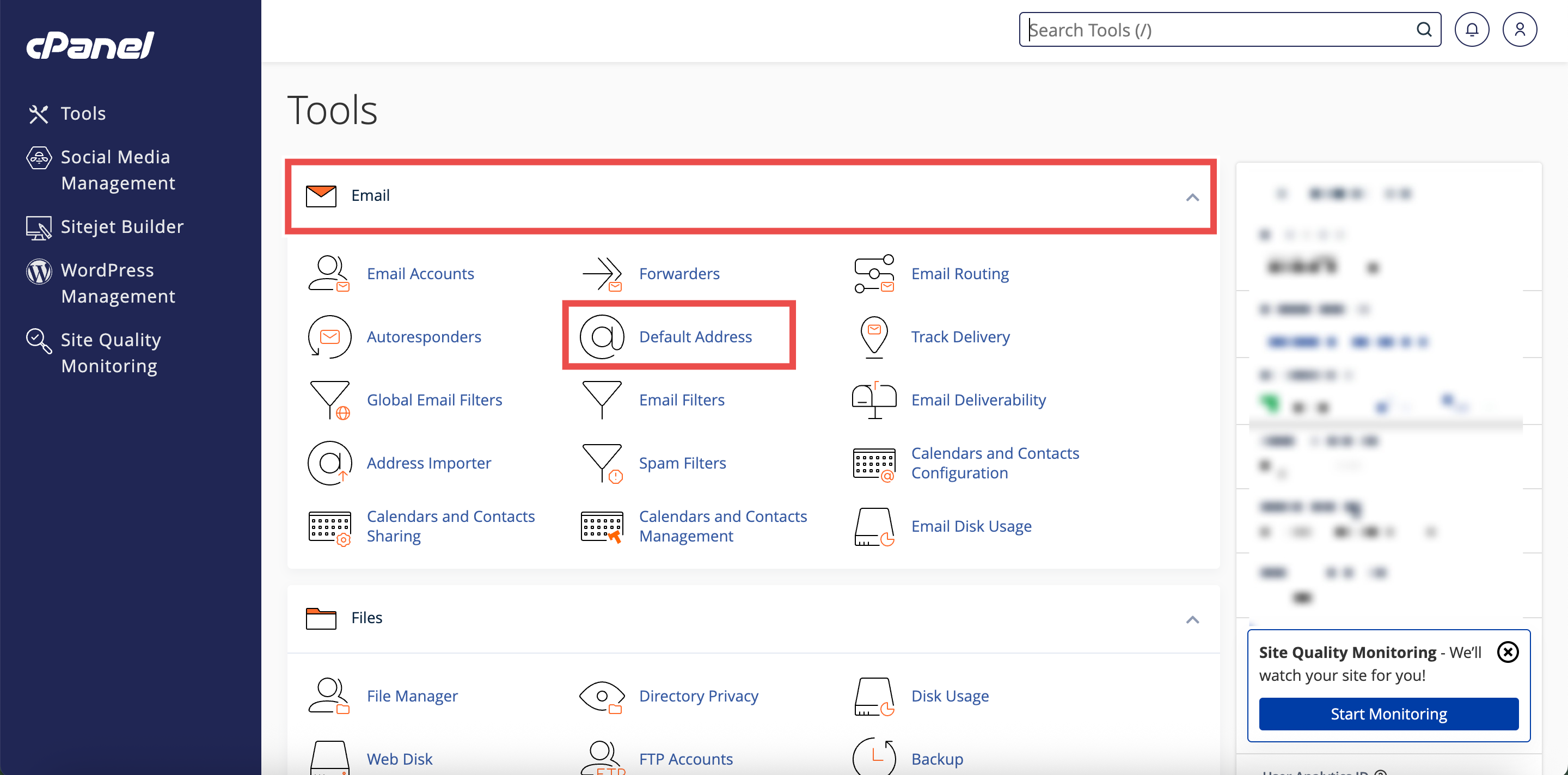 How to Set Up Default Address in cPanel - IPSERVERONE